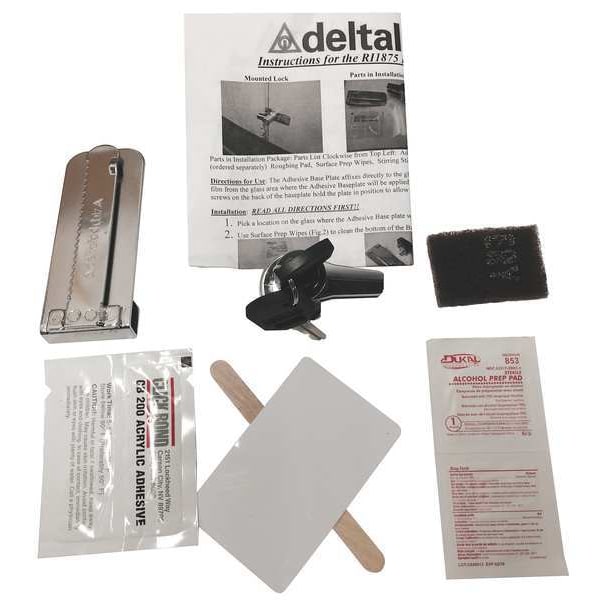 Delta Lock Sliding Door Lock, Polished chrome, 1/4 For Door Thickness ...