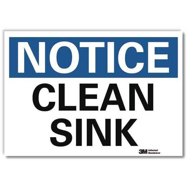 Lyle Notice, Clean Sink, 7 in x 10 in, Vertical Rectangle, Reflective ...