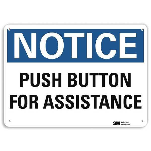Lyle Notice, Push Button For Assistance, 7 in x 10 in, Vertical ...