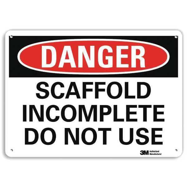 Lyle Danger, Scaffold Incomplete Do Not Use, 10 in x 14 in, Plastic, U3 ...