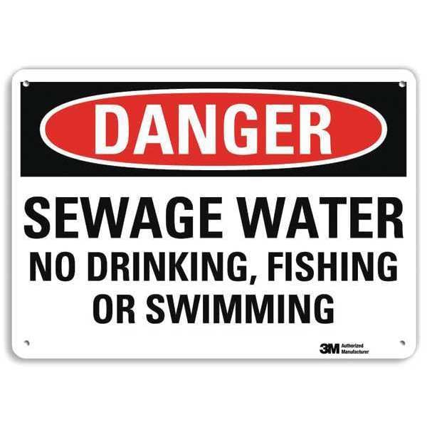 Lyle Sewage Water No Drinking, Fishing Or Swimming, Plastic, 7 in x 10 ...