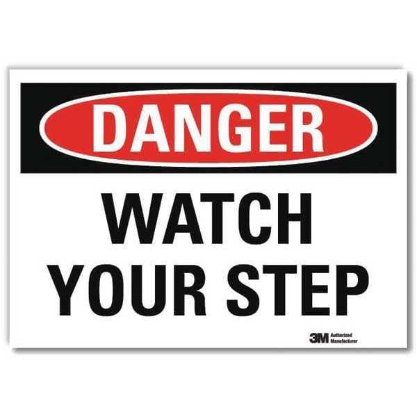 Lyle Danger Sign, 5 in H, 7 in W, Reflective Sheeting, Horizontal ...