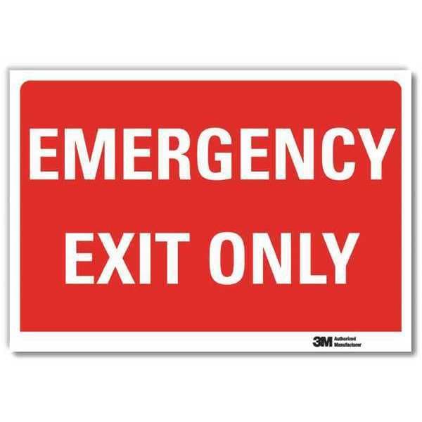 Lyle Emergency Exit Sign, English, 10" W, 7" H, Vinyl U7-1084-RD_10X7 ...