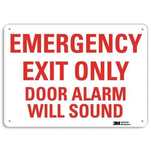 Lyle Emergency Exit Sign, English, 14" W, 10" H, Recycled Aluminum U7 ...