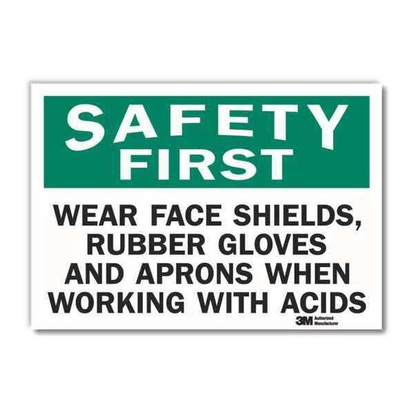 Lyle Safety Sign, 5 in H, 7 in Width, Reflective Sheeting, Horizontal ...