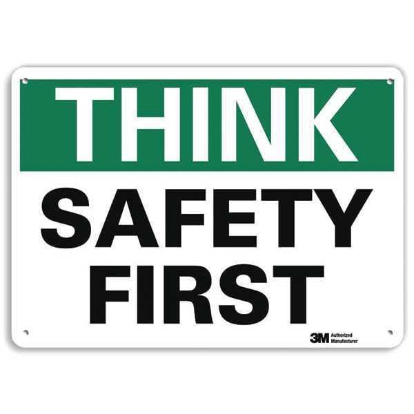 Lyle Think, THINK SAFETY FIRST, 10 in W x 7 in H, Vertical Rectangle ...