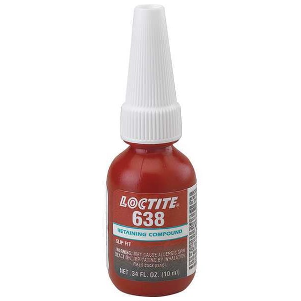 Loctite Retaining Compound, 638 Series, Green, Liquid, High Strength ...