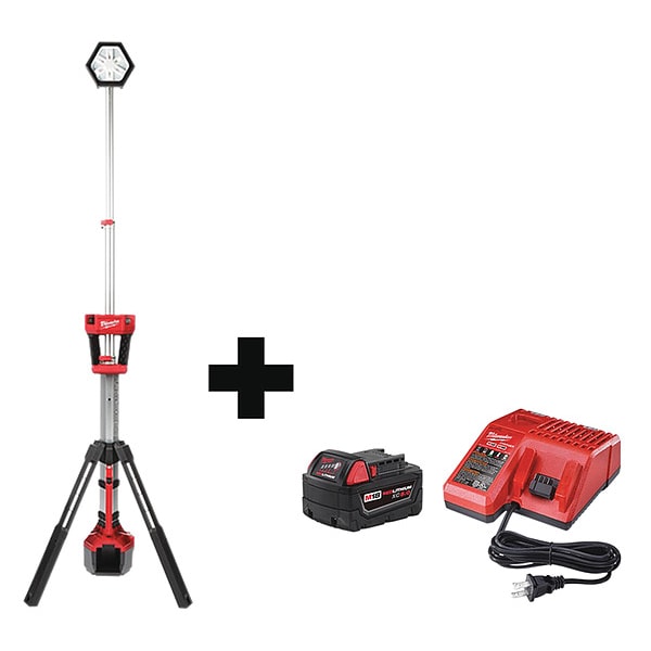 Milwaukee Tool Cordless Tripod Light, Battery Incl 2131-20, 48-59-1850 ...