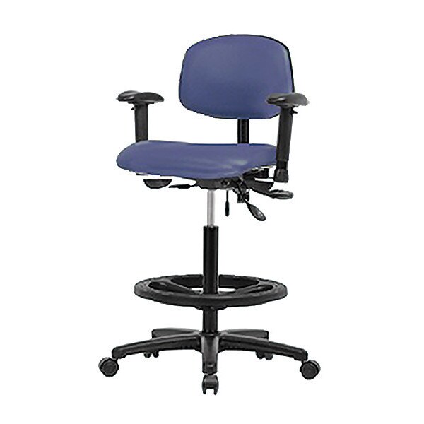 Blue Ridge Ergonomics Chair, Fab, Hi Bench, Tilt AA CF Glides, Blk BR ...