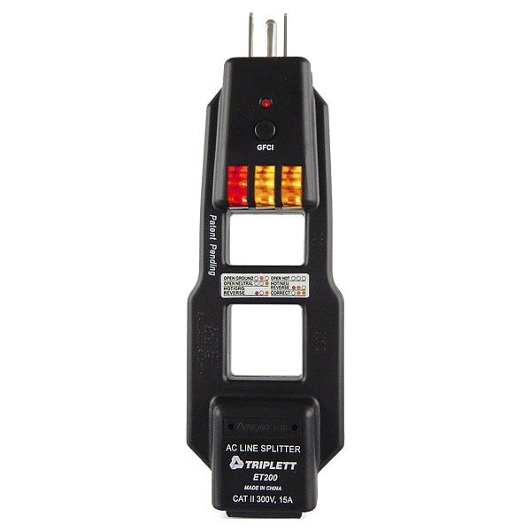 Triplett AC Line Splitter/GFCI Tester, 120V AC ET200 | Zoro