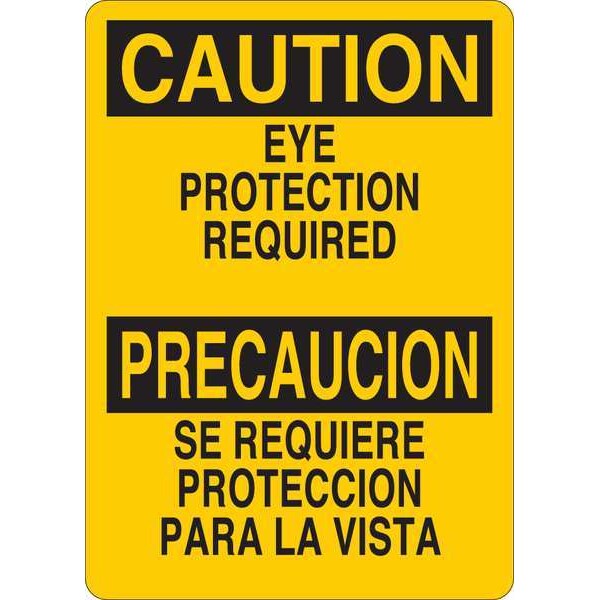 Condor Caution, Eye Protection Required, 10" W x 14" H, Aluminum 35FW14 ...