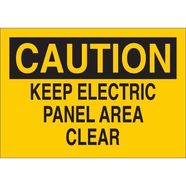 Condor Caution, Keep Electric Panel Area Clear, 10" W x 7" H, Vinyl ...