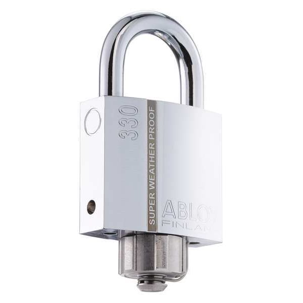Abloy Padlock, Keyed Different, Long Shackle, Rectangular Brass Body, Hardened Steel Shackle, 1 ...