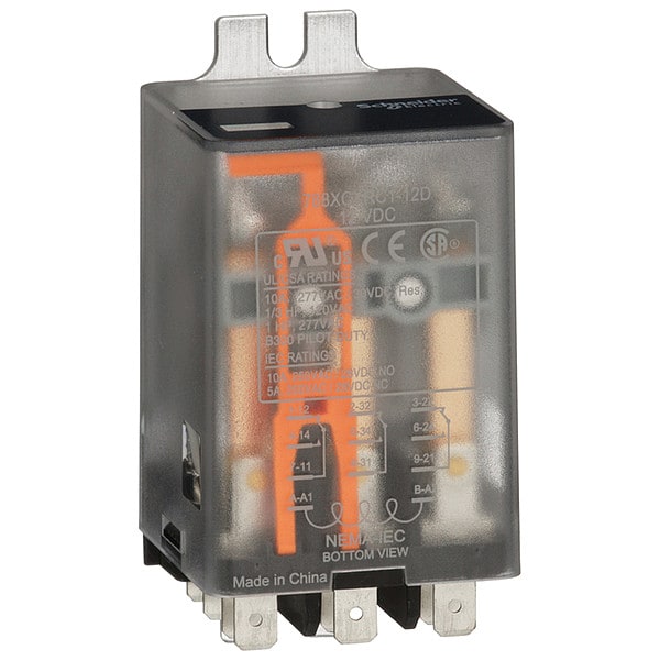 Schneider Electric Relay, Side Flange, 1.4VA, 3PDT, 12VDC 788XCXRC1-12D ...
