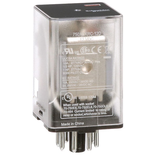 Schneider Electric Plug-In, General Purpose Relay, Octal, 10 A, 8 Pins ...