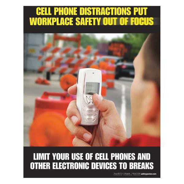 Safetyposter.Com Safety Poster, Cell Phone Distractions, EN P4775 | Zoro