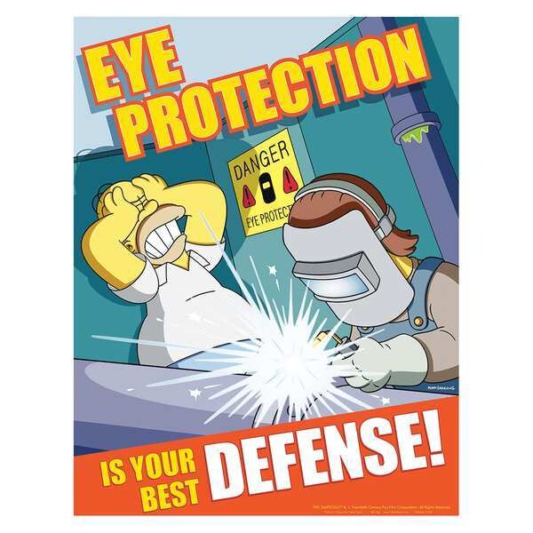 Safetyposter.Com Simpsons Safety Poster, Eye Protection, EN S1156 | Zoro