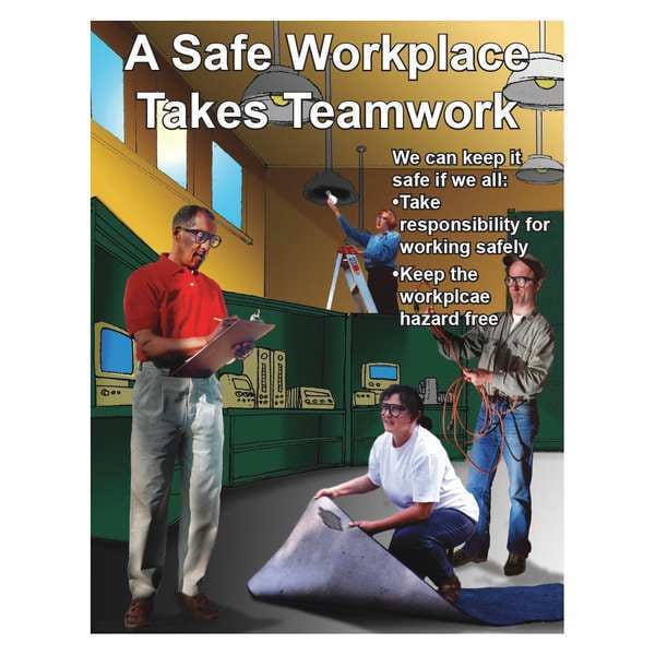 Safetyposter.Com Safety Poster, A Safe Workplace Takes Teamwork, 22 in ...