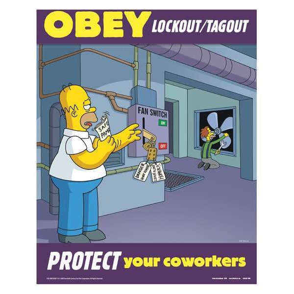 Safetyposter.Com Simpsons Safety Poster, Obey Lockout, ENG S1111 | Zoro