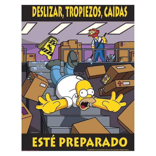 Safetyposter.Com Simpsons Safety Poster, Caidas, SP S1134SP | Zoro