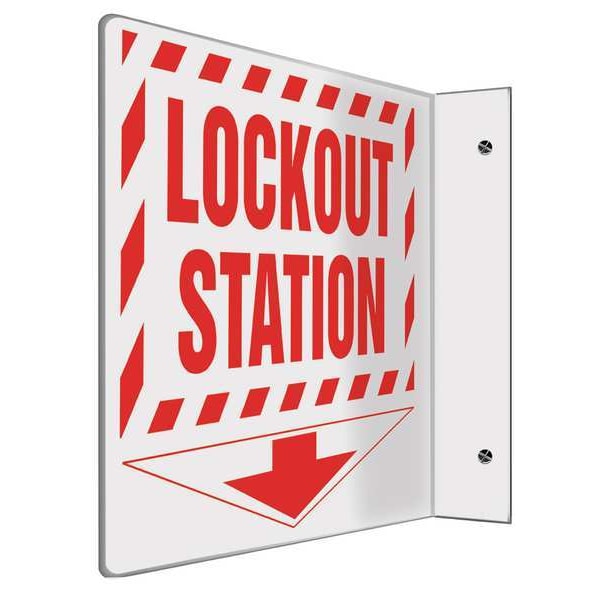 Accuform L-Shape Projection Sign, 8 in Height, 12 in Width, Plastic, L ...