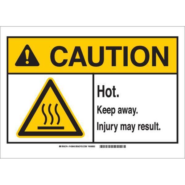Brady Caution Sign, 10 in H, 14 in W, Aluminum, Rectangle, English ...