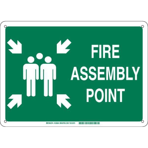 Brady Fire Emergency Sign, 10 in Height, 14 in Width, Aluminum ...