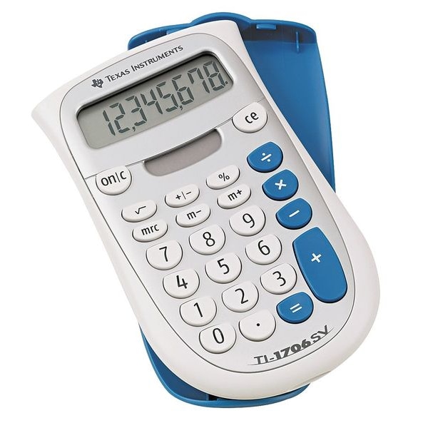 Texas Instruments Handheld Pocket Calculator, LCD, 8 Digit TEXTI1706SV ...