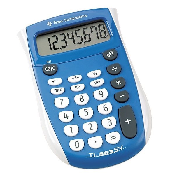Texas Instruments Pocket Calculator, LCD, 8 Digit TEXTI503SV | Zoro