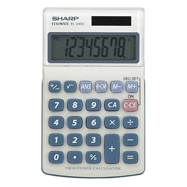 Sharp Handheld Calculator, LCD, 8 Digit SHREL240SAB | Zoro