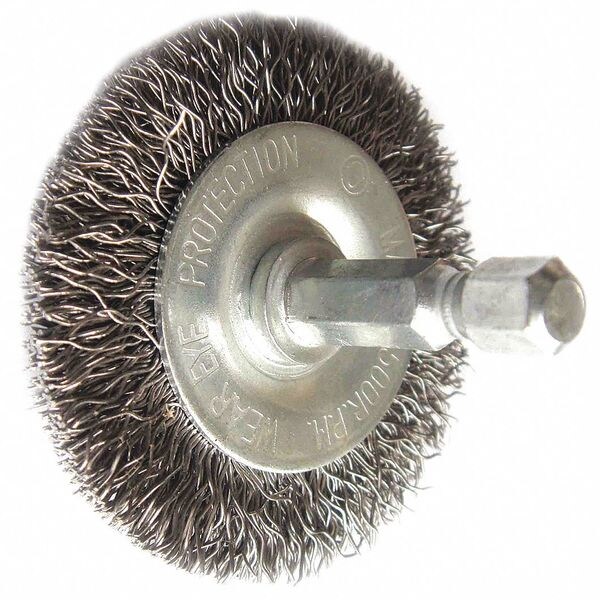 Westward Drill RaDial Wire Wire Brush, 2", Coarse, Crimp 35XN52 | Zoro