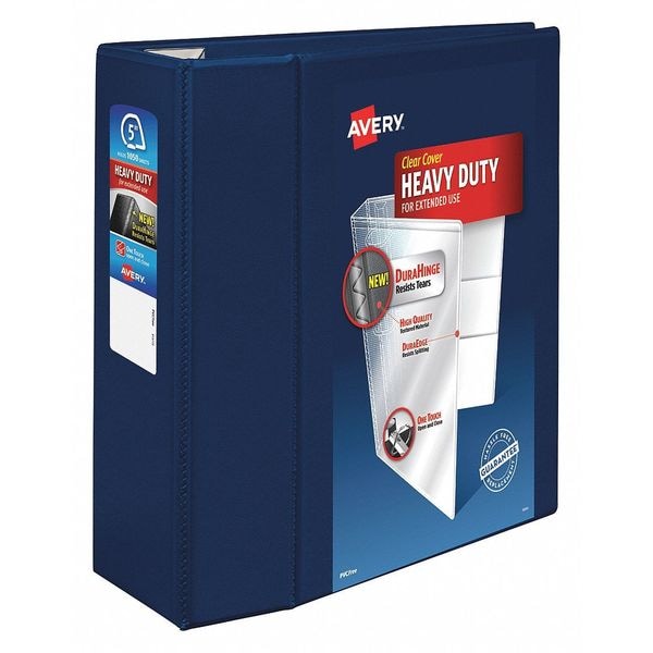 Zoro Select 5" D-Ring Binder, Heavy Duty, Navy Blue AVE79806 | Zoro