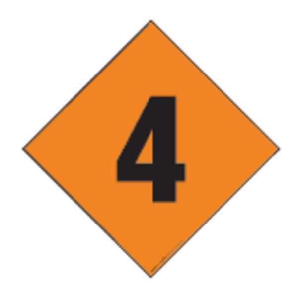 Labelmaster Fire Division Symbol Placard, 12inx12in, 4 HMPG127MG | Zoro