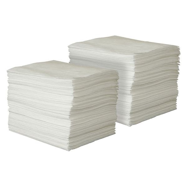 Condor Sorbent Pad, 43 gal, 15 in x 19 in, Oil, White, Polypropylene ...