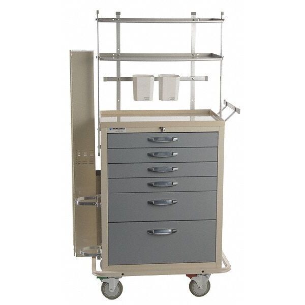 Blue Bell Medical Intubation Cart, Steel, 2 Shelves, 1400 lb. 08S27-106 ...
