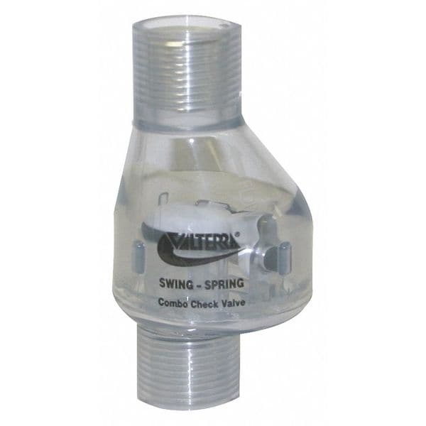 Valterra 1/2" FPT PVC Spring Swing Check Valve 200-C05F | Zoro