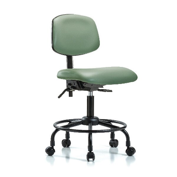 Blue Ridge Ergonomics Bench Chair, Vinyl, RT Tilt, Casters, Sea BR ...