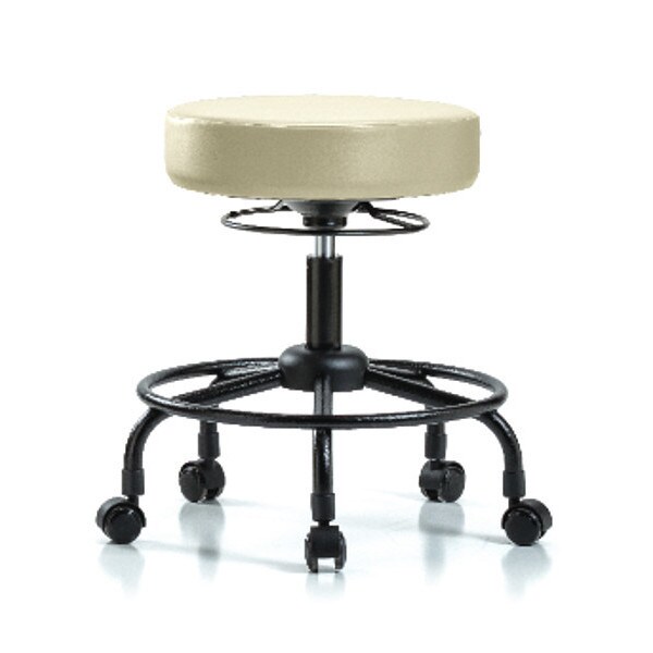 Blue Ridge Ergonomics Bench Stool, Med, Vinyl, RT, Casters, Wht BR ...