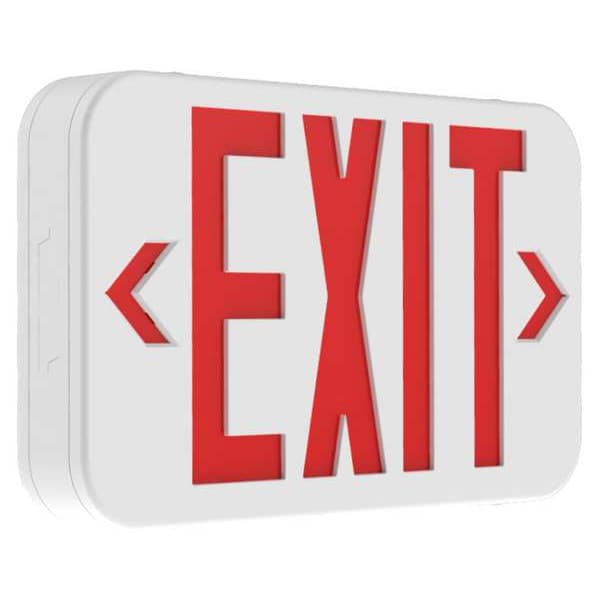Dual-Lite Exit Sign, LED, Battry, Self-Diagnostic, Red 93091663 | Zoro