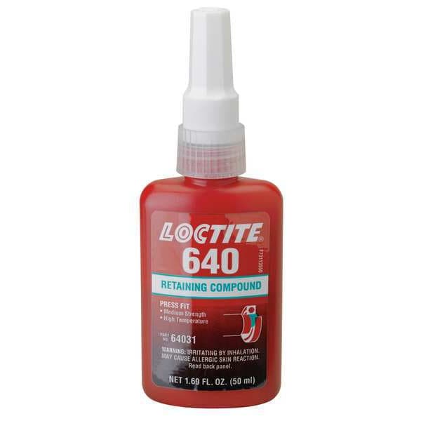Loctite Retaining Compound, 640 Series, Green, Liquid, High Temperature ...