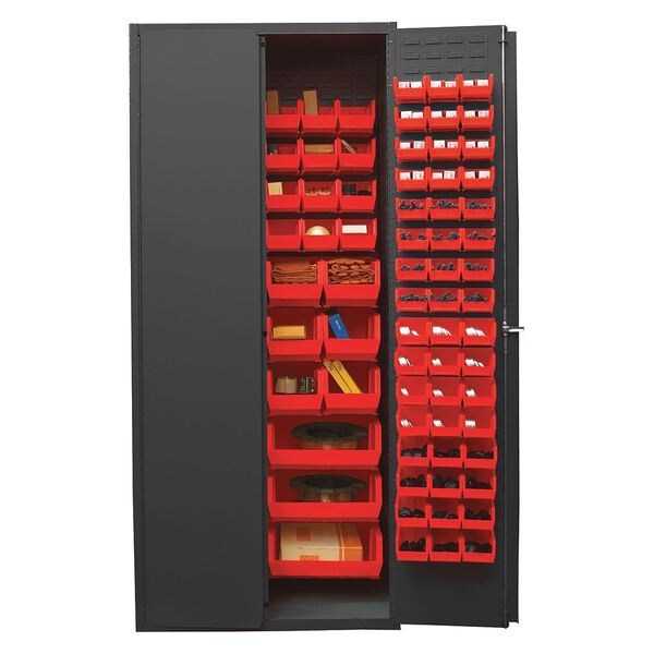 Durham Mfg Heavy Duty Bin Cabinet, 36 in W, 84 in H, 24" D, 138 Bins ...