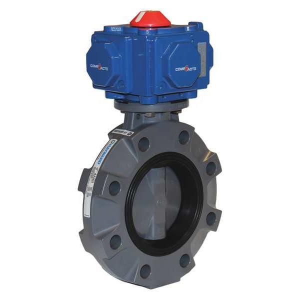 Hayward Flow Control Butterfly Valve, Pneumatically Actuated, 3", PVC ...