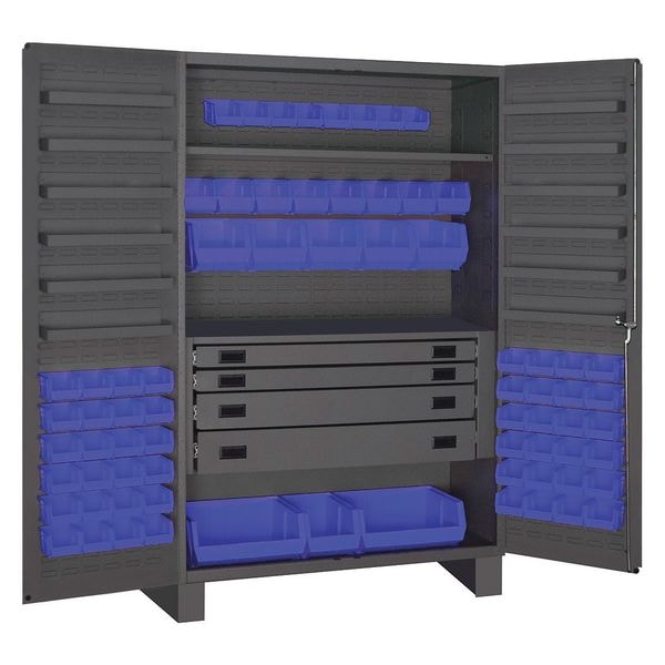Durham Mfg Extra-Heavy Duty Bin Cabinet, 48 in W, 78 in H, 24" D, 72 ...