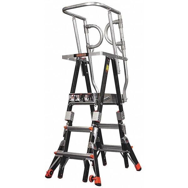 Little Giant Ladders Safety Cage Adjustable Ladder, 3 ft., FGL, 375 lb ...