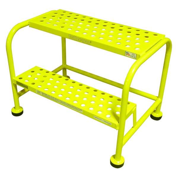 Cotterman 2 Steps, Steel Step Stand, 450 lb. Load Capacity, Yellow ...