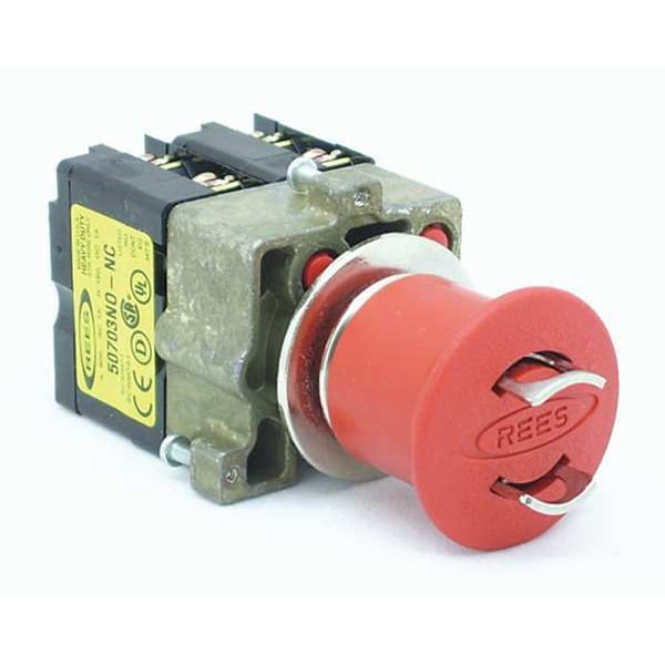 Rees Emergency Stop Push Button, 22 mm, 2NO/2NC, Red 22102-122 | Zoro