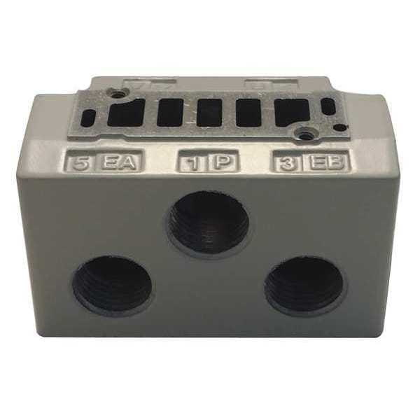 Smc Sub-Plate, 1/8 in. NPT, 0.29 Cv SY3000-27-1T | Zoro