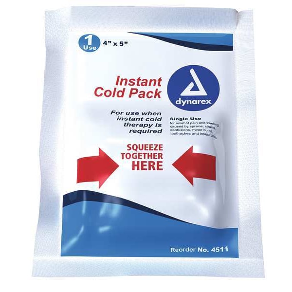 Dynarex Instant Cold Pack, White, 4inL x 5inW, PK24 4511 | Zoro