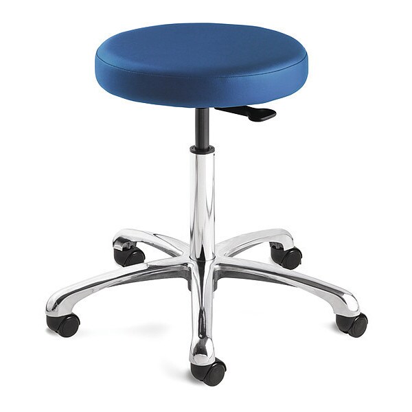 Bevco Blue Vinyl backless stool, casters, 22-1/2 to 32-1/2 in. 3550-V ...