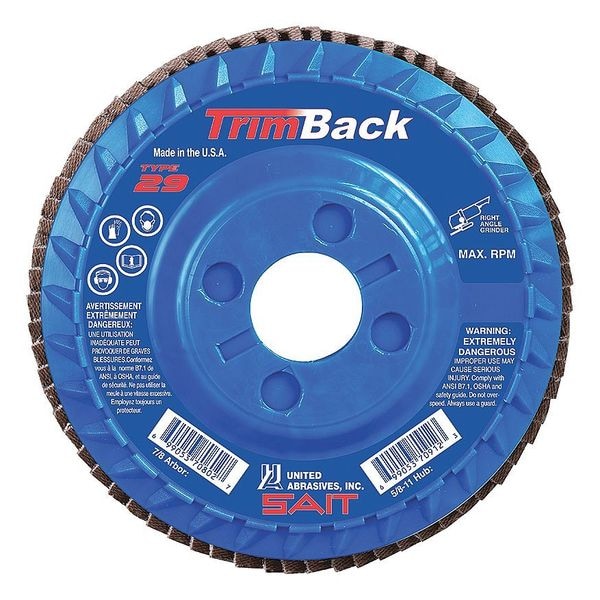 United Abrasives/Sait SAIT 70802 TrimBack Flap Disc (Type 29) 4-1/2" x ...